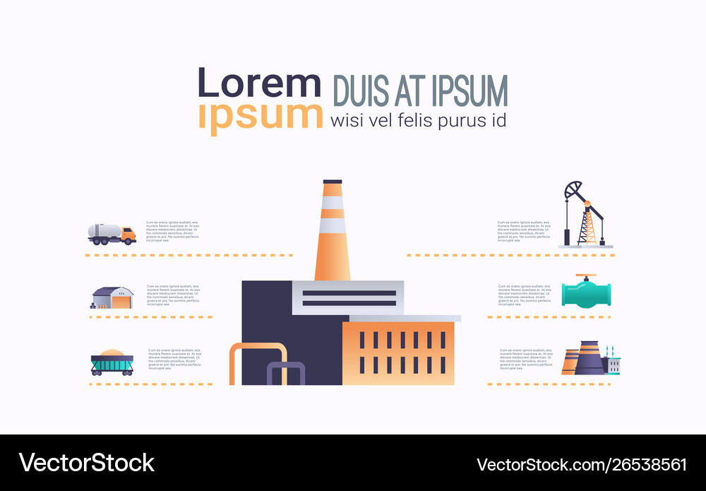 Factory building icon infographic template plant Vector Image