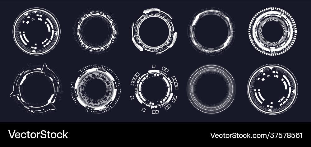 Futuristic circle elements hud focus elements Vector Image