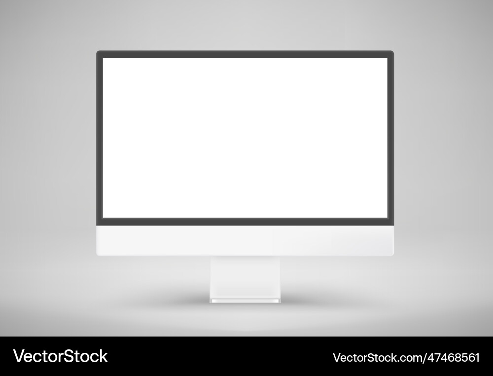 Modern computer monitor with blank screen 3d Vector Image