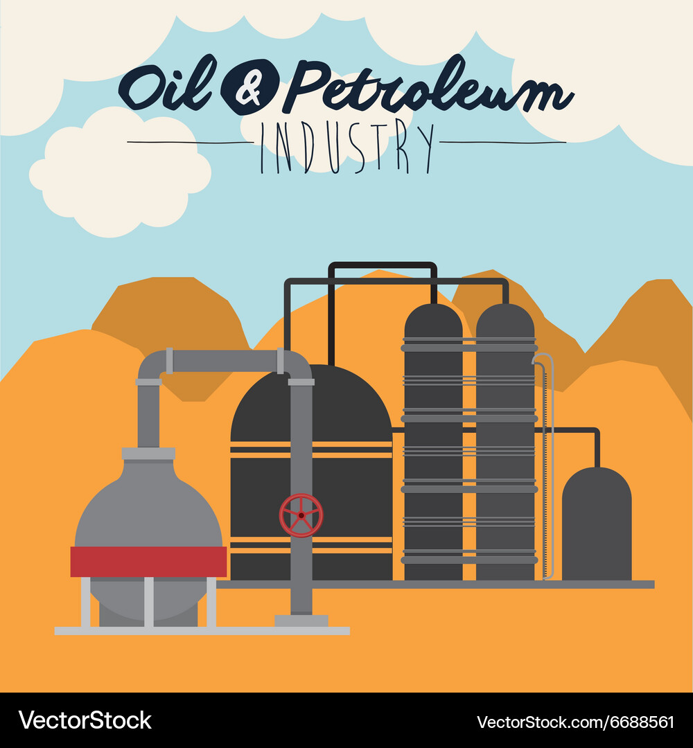 Oil and petroleum industry design Royalty Free Vector Image