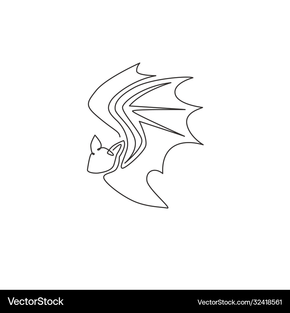 One single line drawing wild bat for company Vector Image