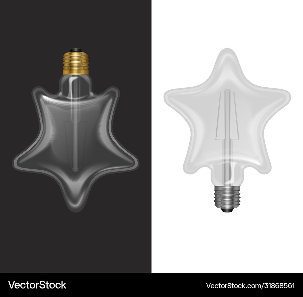 Realistic star shaped bulb in retro style lamp Vector Image