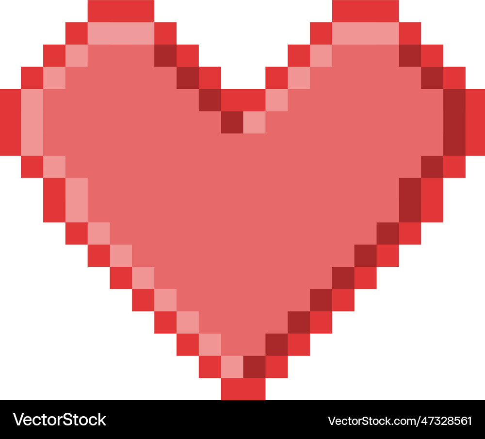 Red heart icon for valentines day pixel 8 bit Vector Image
