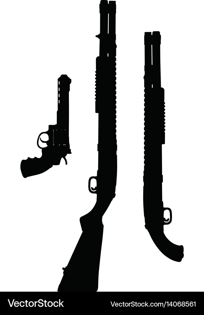 Revolver and shotguns Royalty Free Vector Image