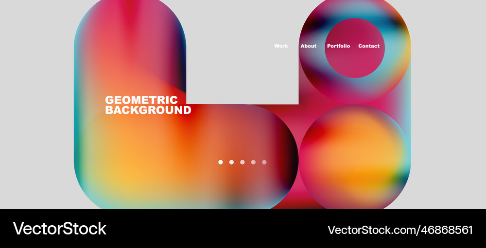 Round shapes and circles with liquid gradients Vector Image