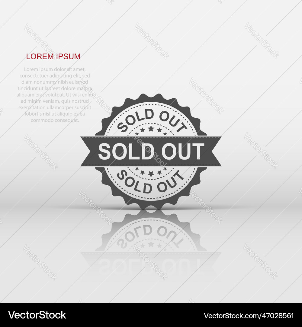 Sold out grunge rubber stamp on white background Vector Image