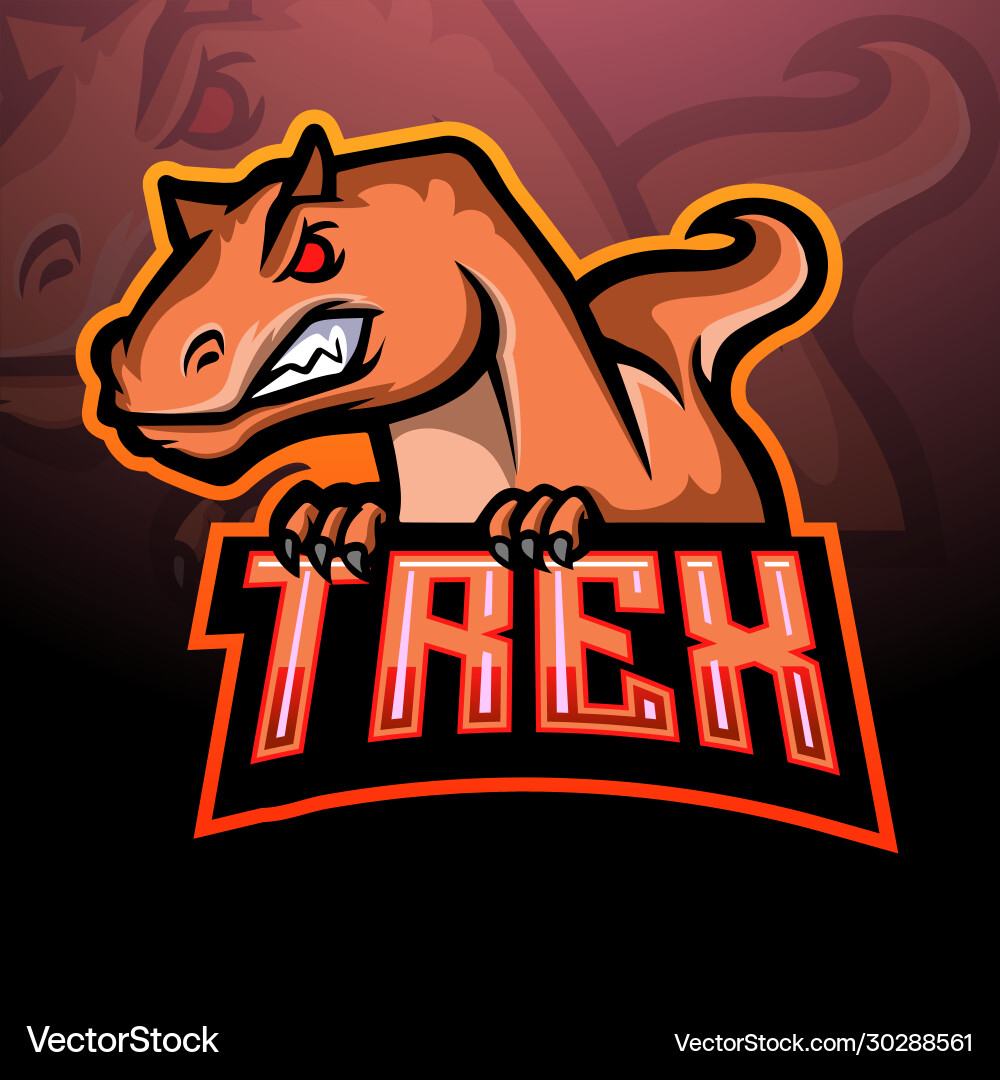 T-rex mascot esport logo design Royalty Free Vector Image