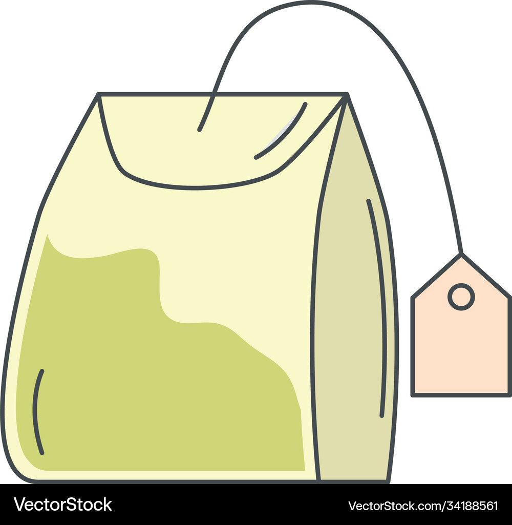 Tea organic beverage teabag line and fill Vector Image