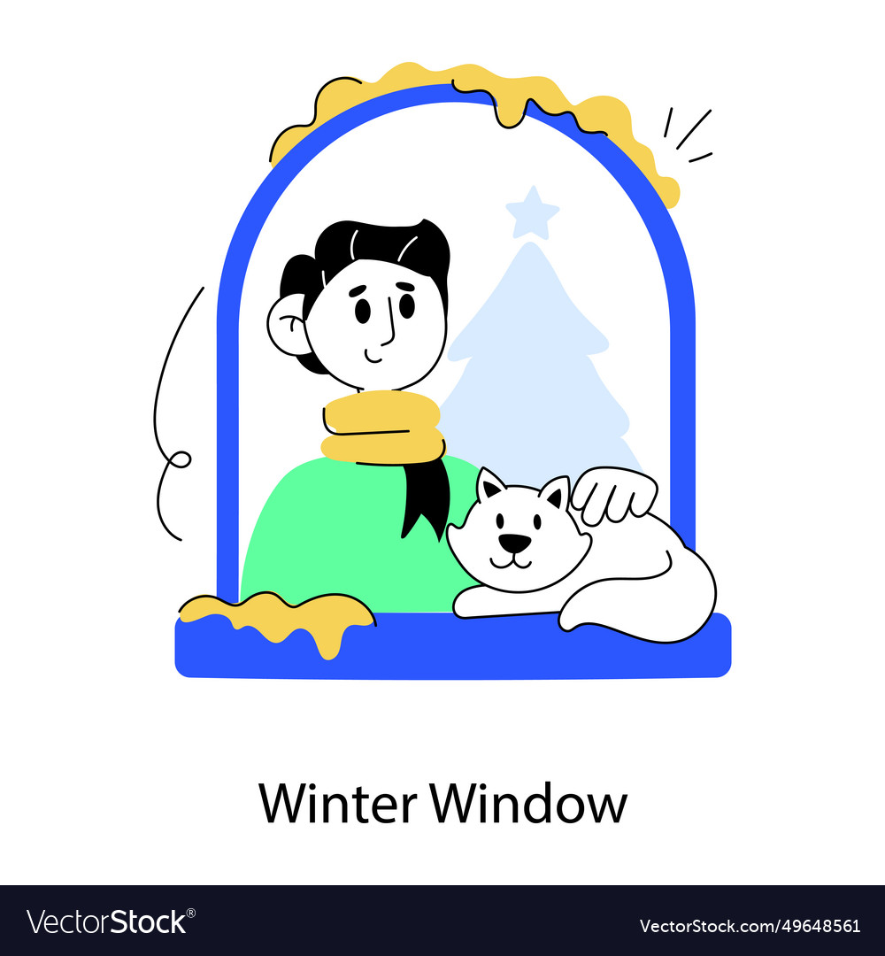Winter window Royalty Free Vector Image - VectorStock