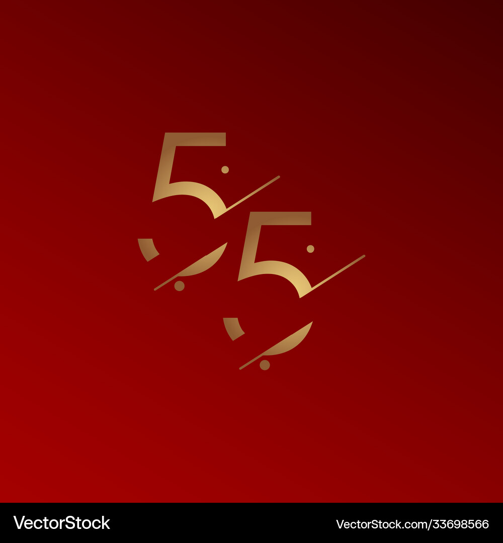 55 years anniversary celebration elegant number Vector Image