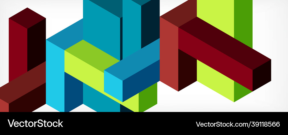 Abstract background 3d cubes cubic elements Vector Image