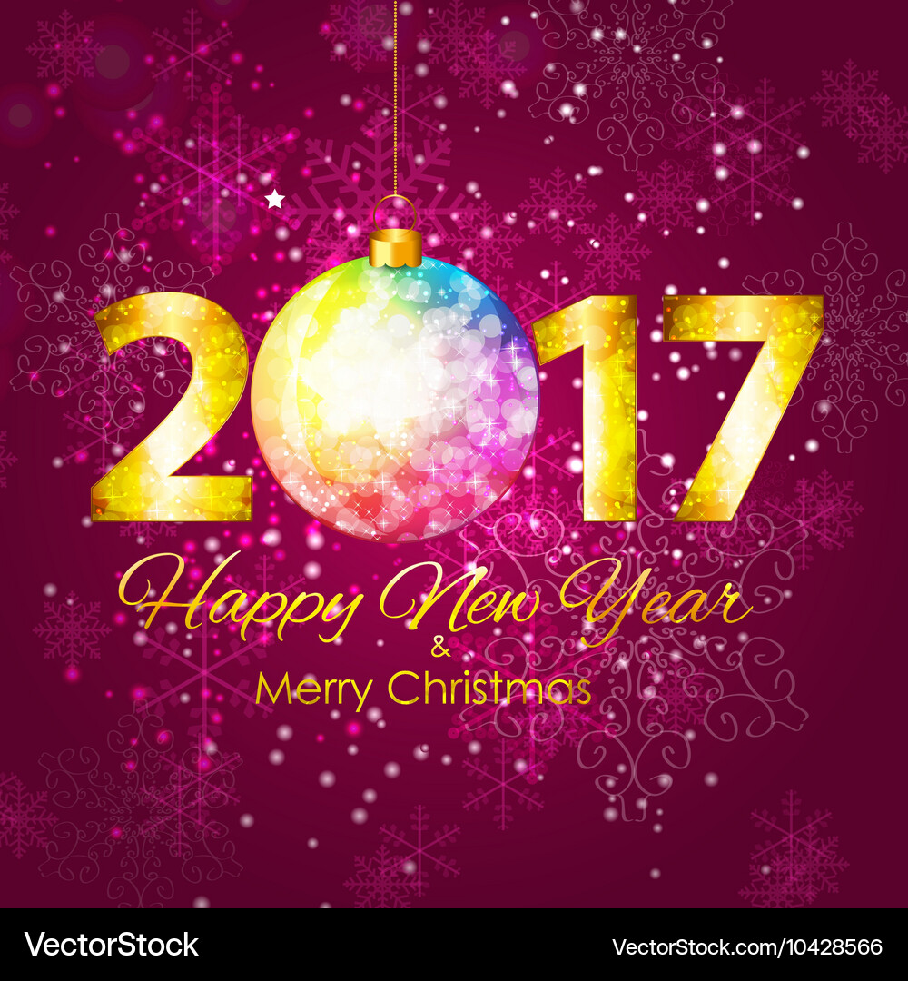 Abstract beauty 2017 new year celebration poster Vector Image