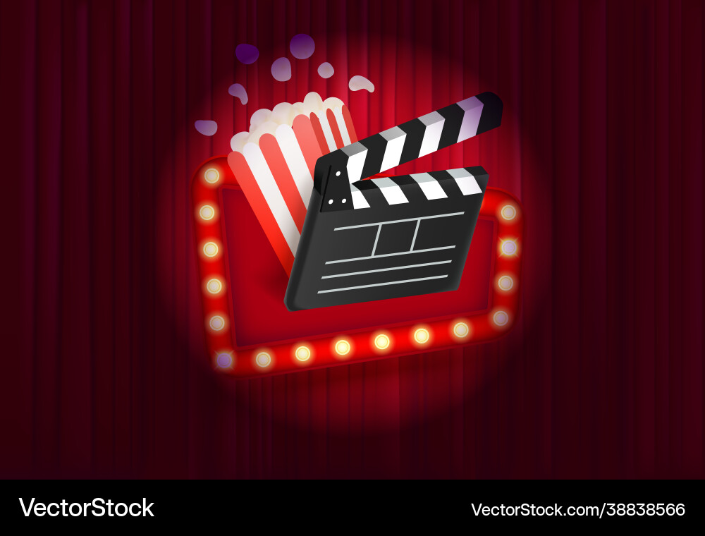 Cinema promo banner template Royalty Free Vector Image