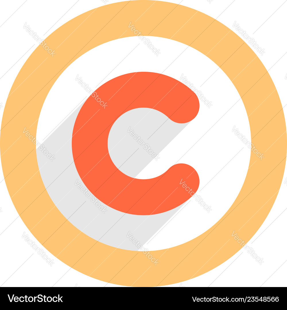 Copyright symbol or sign in flat style Royalty Free Vector