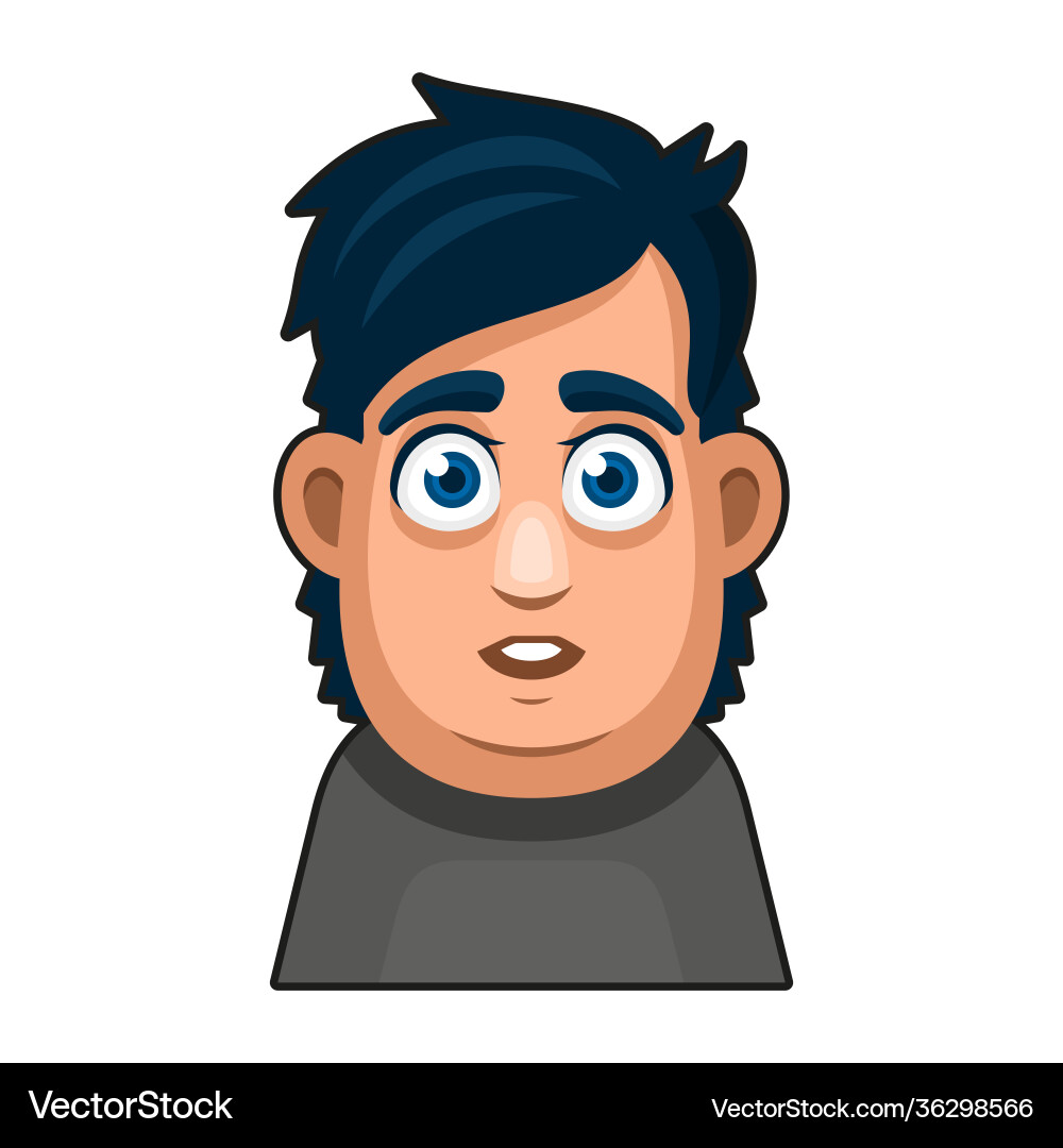 Cute overweight boy avatar character young man Vector Image