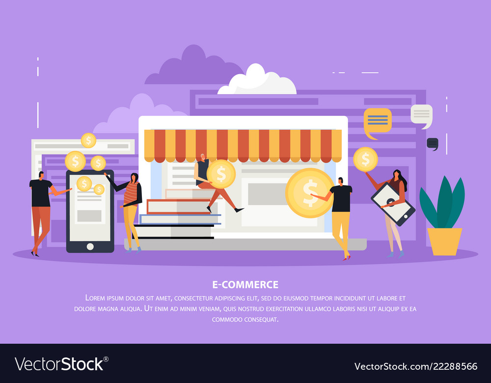 Electronic commerce background concept Royalty Free Vector