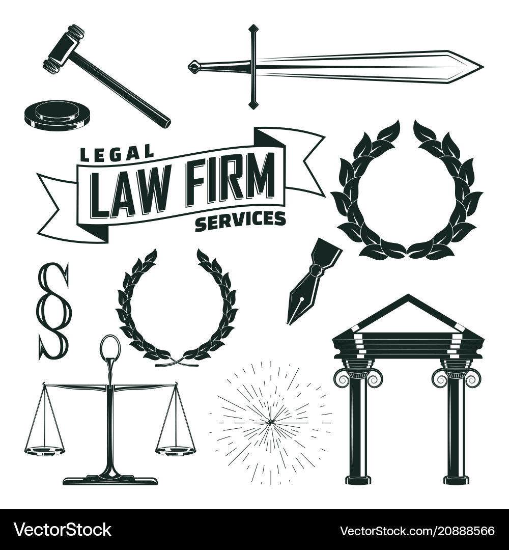 Elements for lawyer logo design Royalty Free Vector Image