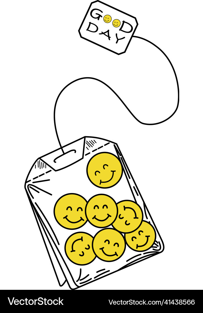 Have a nice day tea bag with smileys Royalty Free Vector