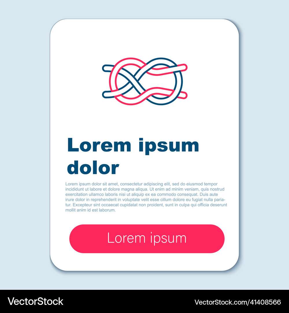 Line nautical rope knots icon isolated on grey Vector Image