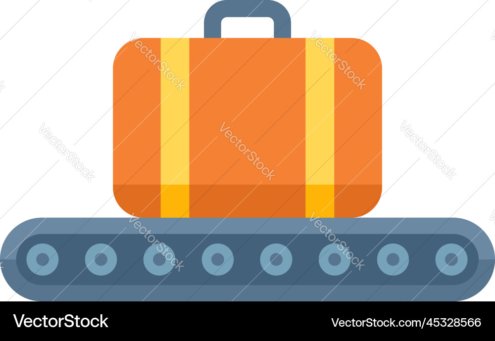 Luggage line icon flat airport plane Royalty Free Vector