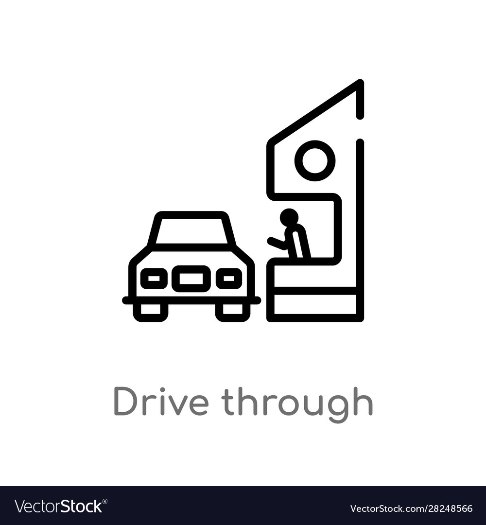 Outline drive through icon isolated black simple Vector Image Outline drive through icon isolated black simple Vector Image