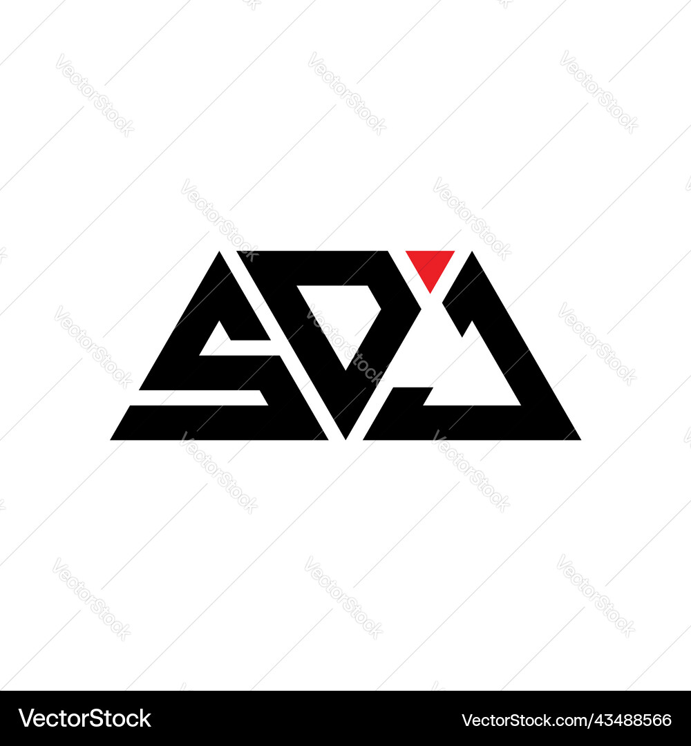 Sdj triangle letter logo design Royalty Free Vector Image