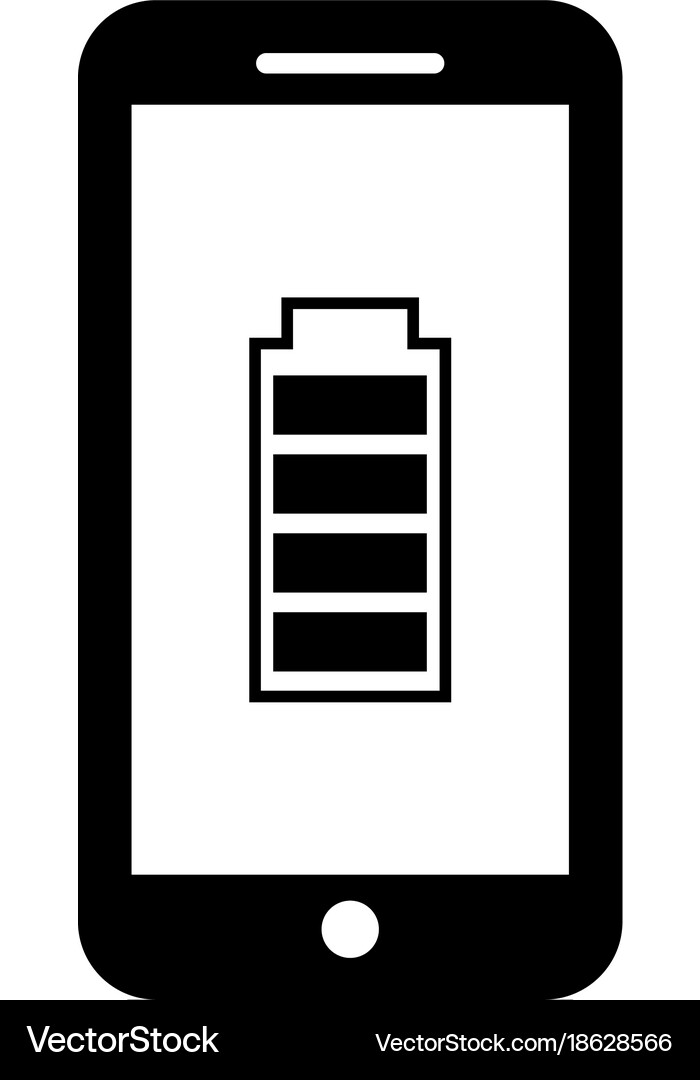 Smartphone battery energy full power app Vector Image