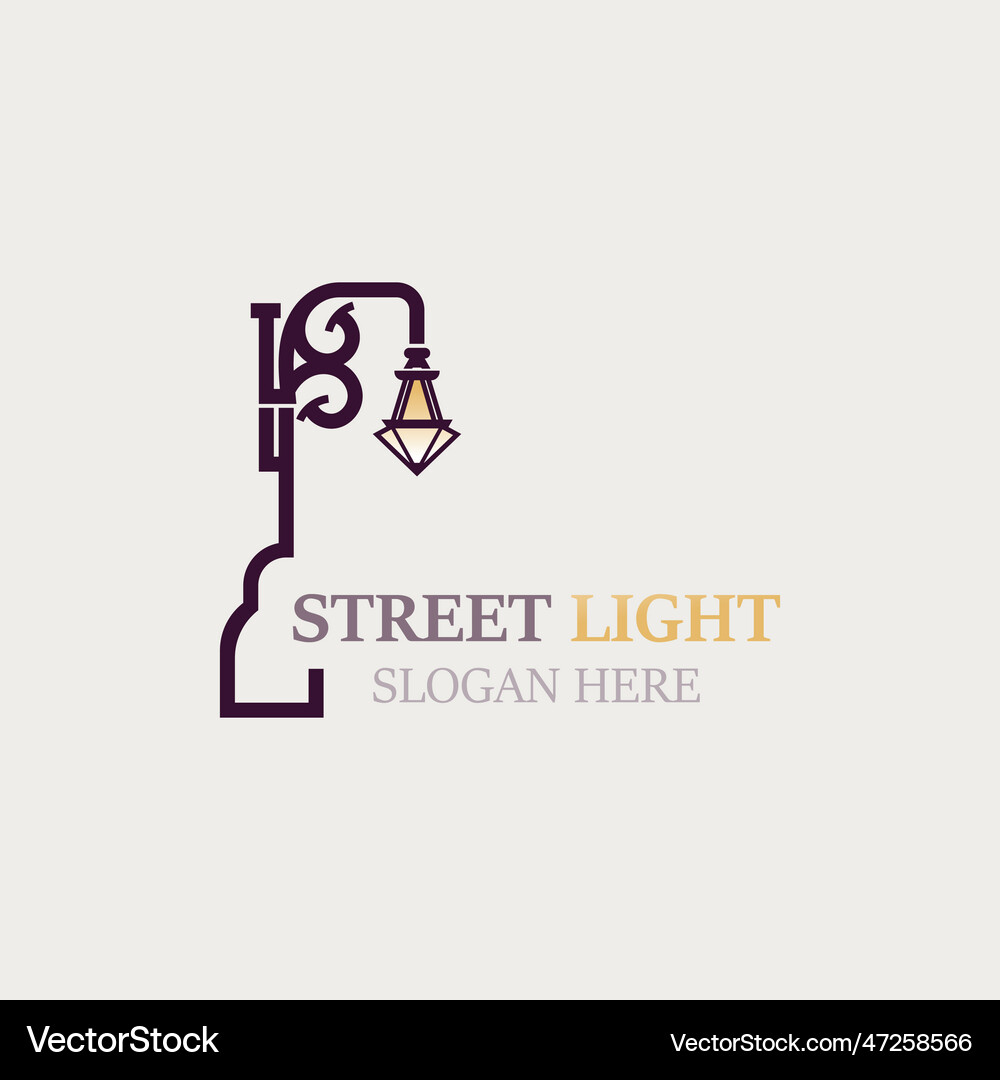 Street light logo image vintage lightning classic Vector Image