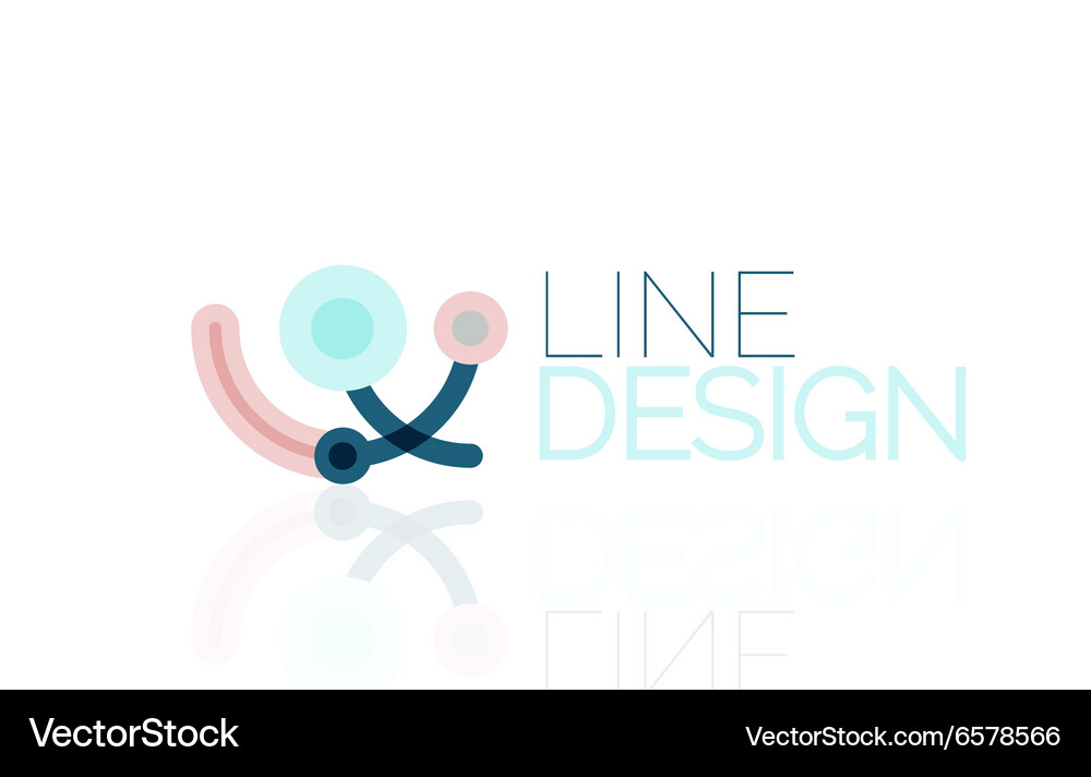 Swirl and circles outline minimal abstract Vector Image