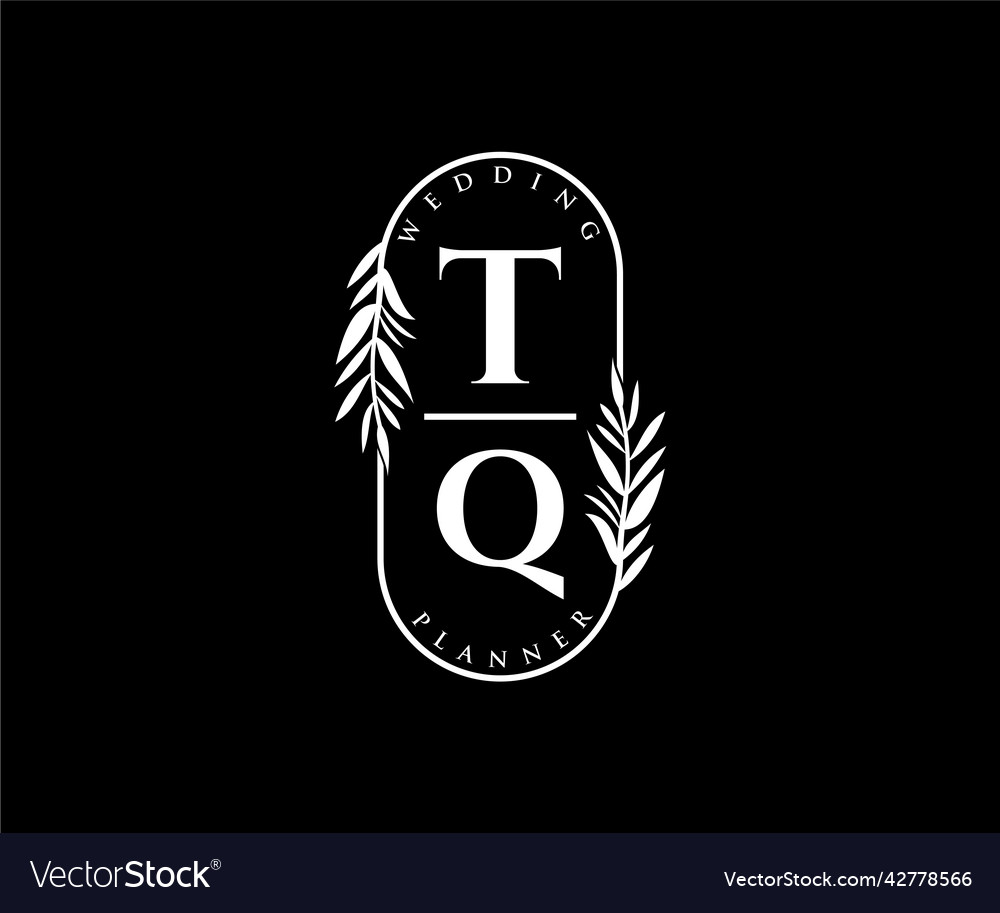 Tq initials letter wedding monogram logos Vector Image