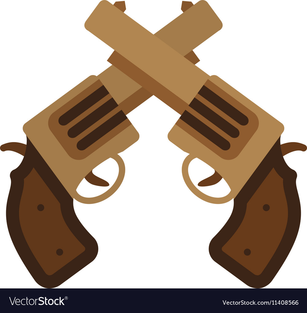 Two Guns Royalty Free Vector Image - VectorStock