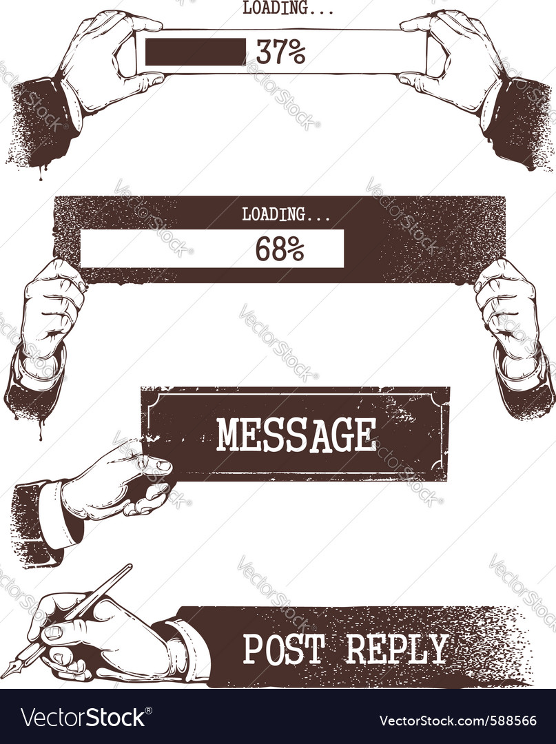 Vintage progress indicators Royalty Free Vector Image