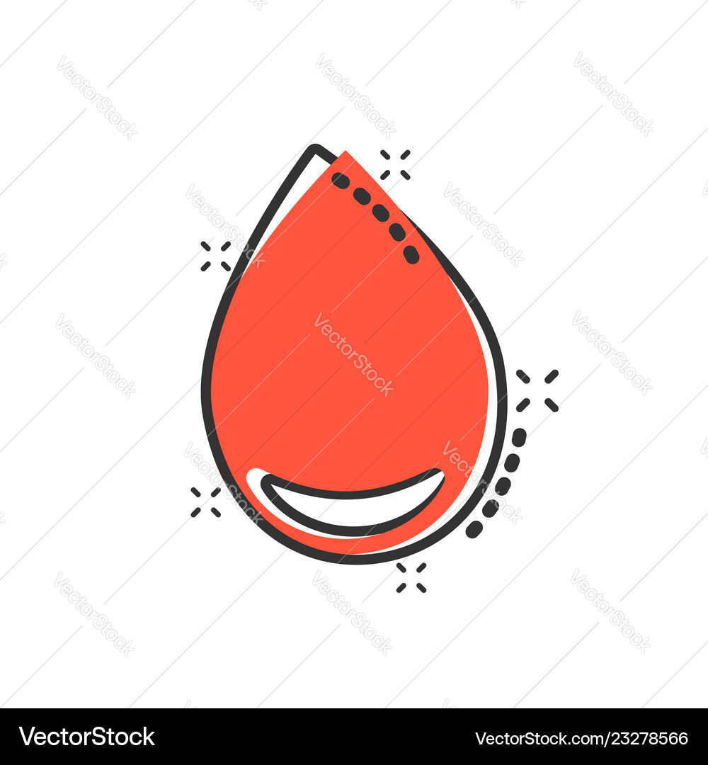 Water drop icon in comic style raindrop cartoon Vector Image