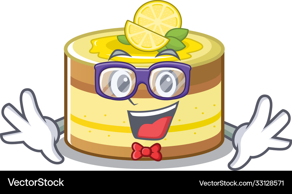 A cartoon concept geek lemon cake design Vector Image