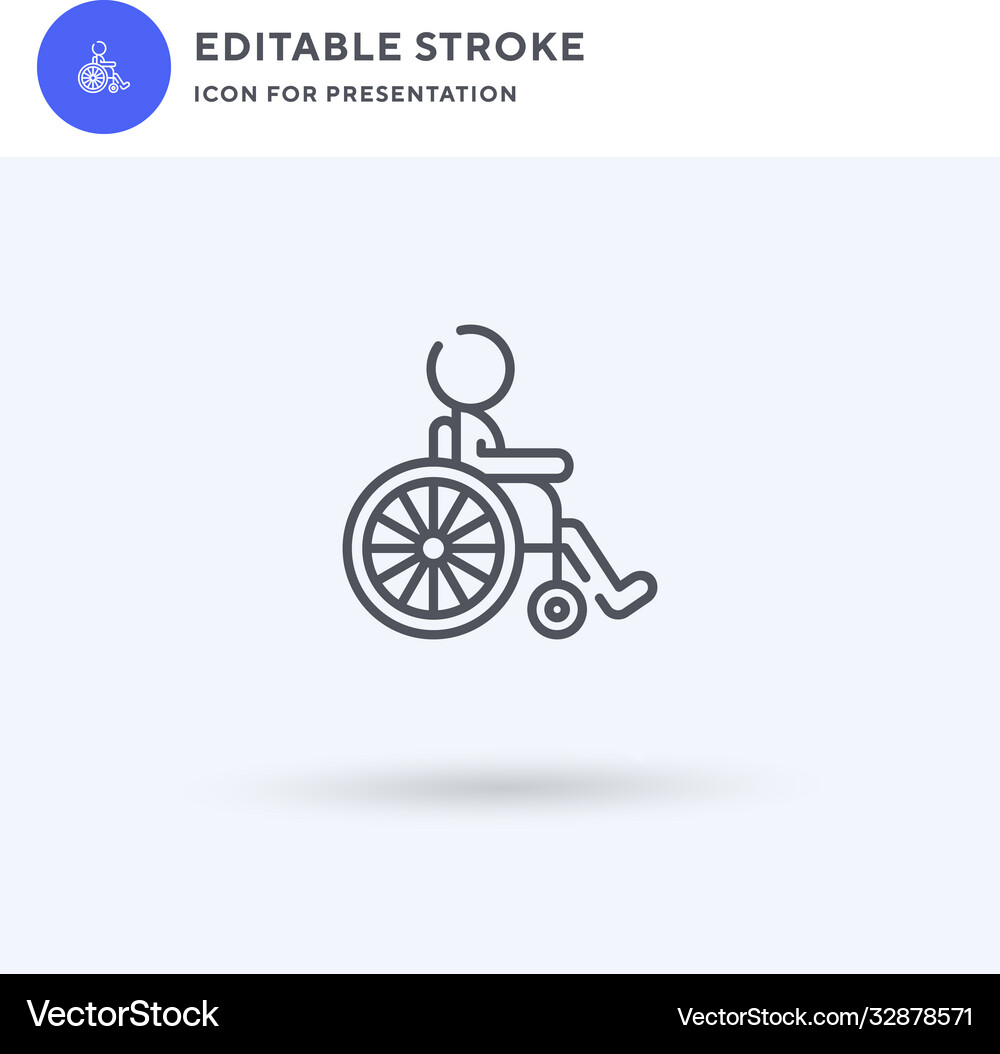 Accesibility icon filled flat sign solid Vector Image