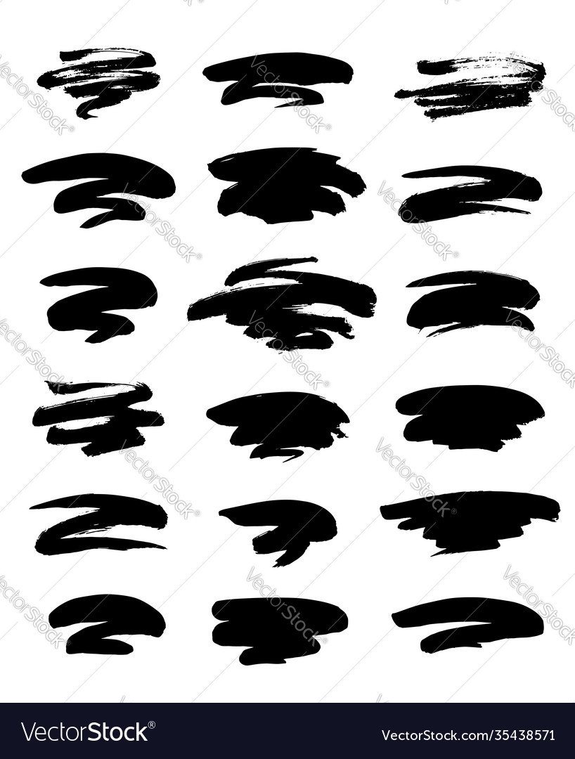 Black paint strokes Royalty Free Vector Image - VectorStock