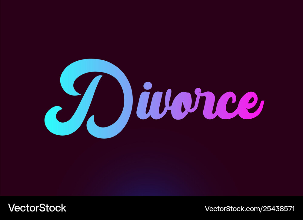 Divorce pink word text logo icon design Royalty Free Vector