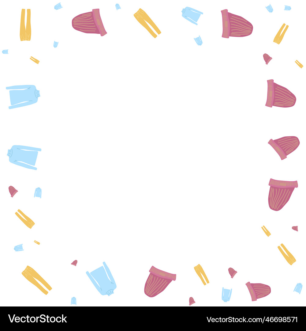 Frame design of colored spring clothes poster Vector Image