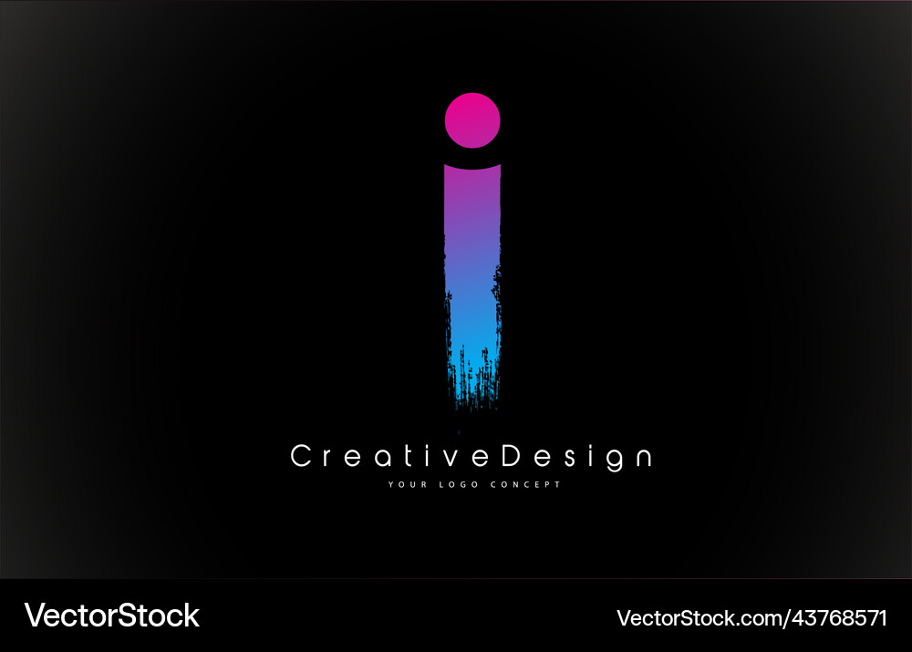 I letter logo design with creative pink purple Vector Image