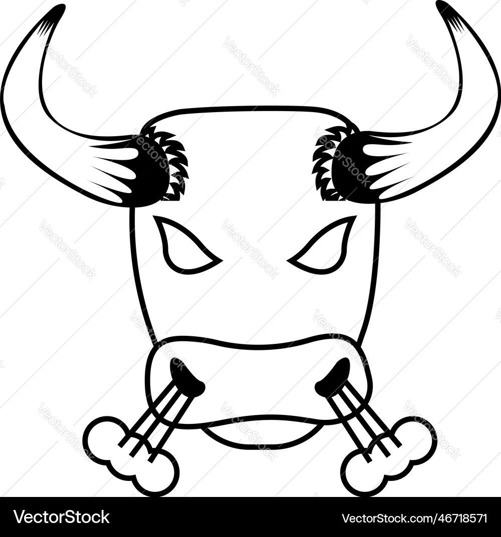 Icon of an angry bull Royalty Free Vector Image
