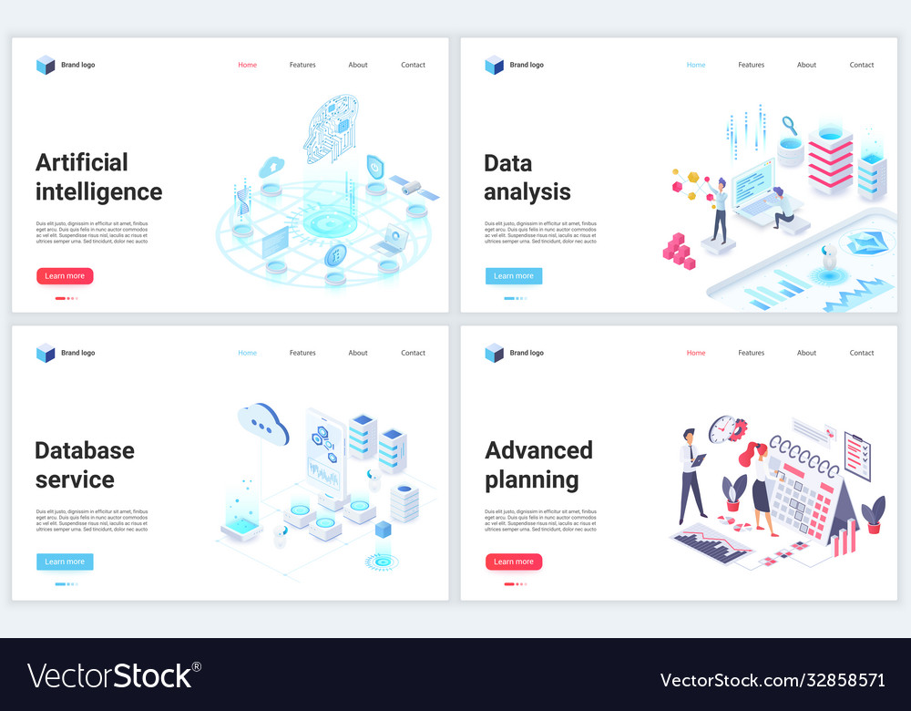 Isometric artificial intelligence digital Vector Image Isometric artificial intelligence digital Vector Image