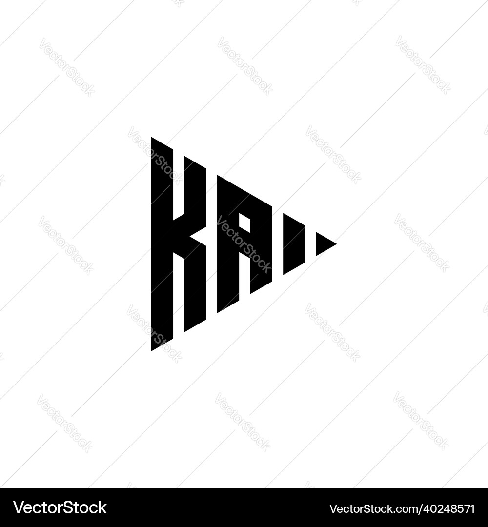 Ka logo monogram triangle shape play button Vector Image