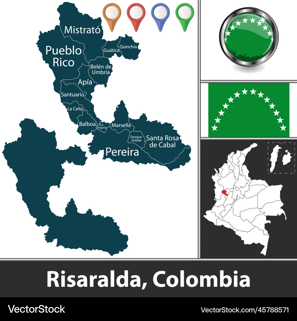 Risaralda department colombia Royalty Free Vector Image