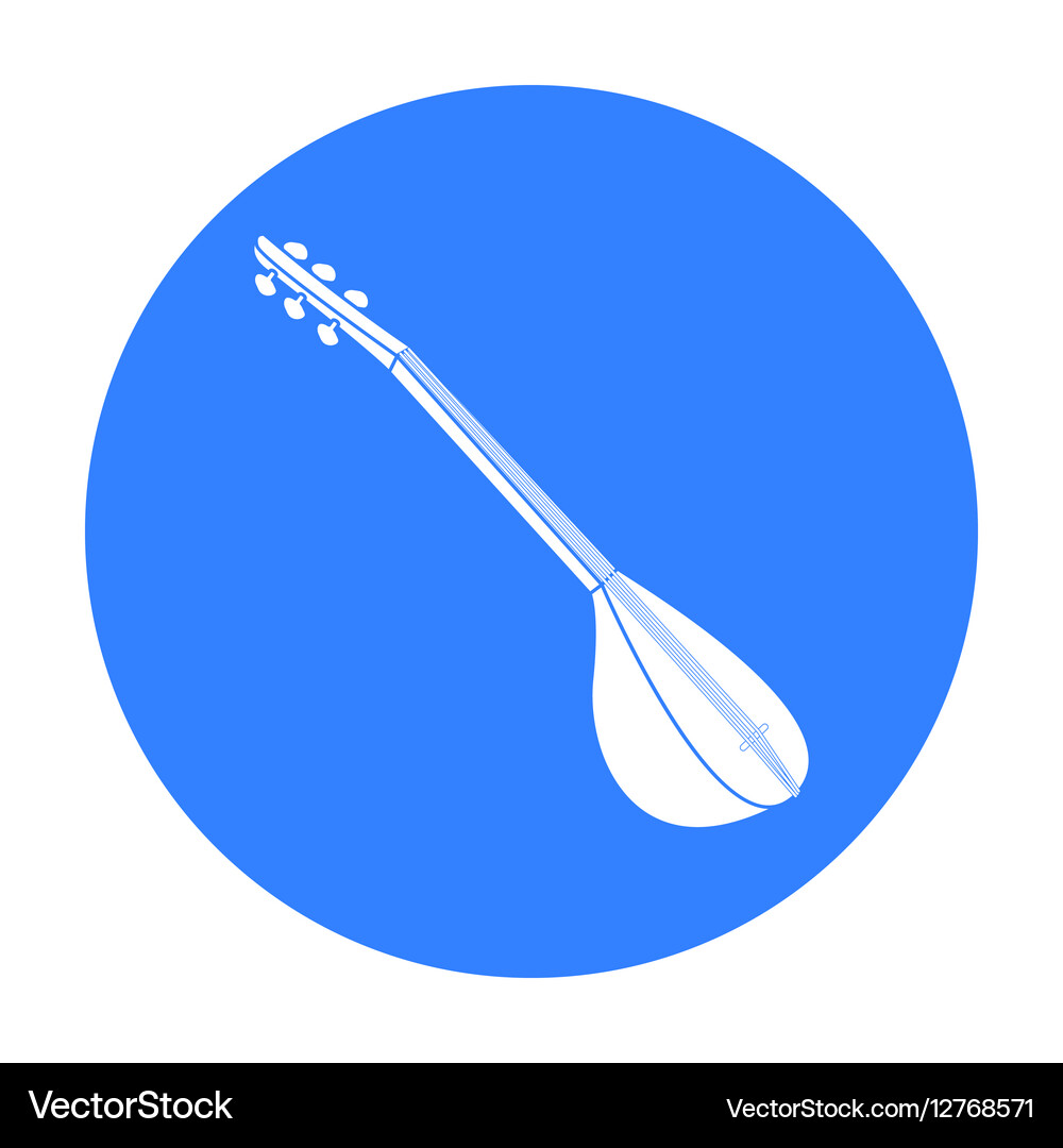 Saz icon in black style isolated on white Vector Image