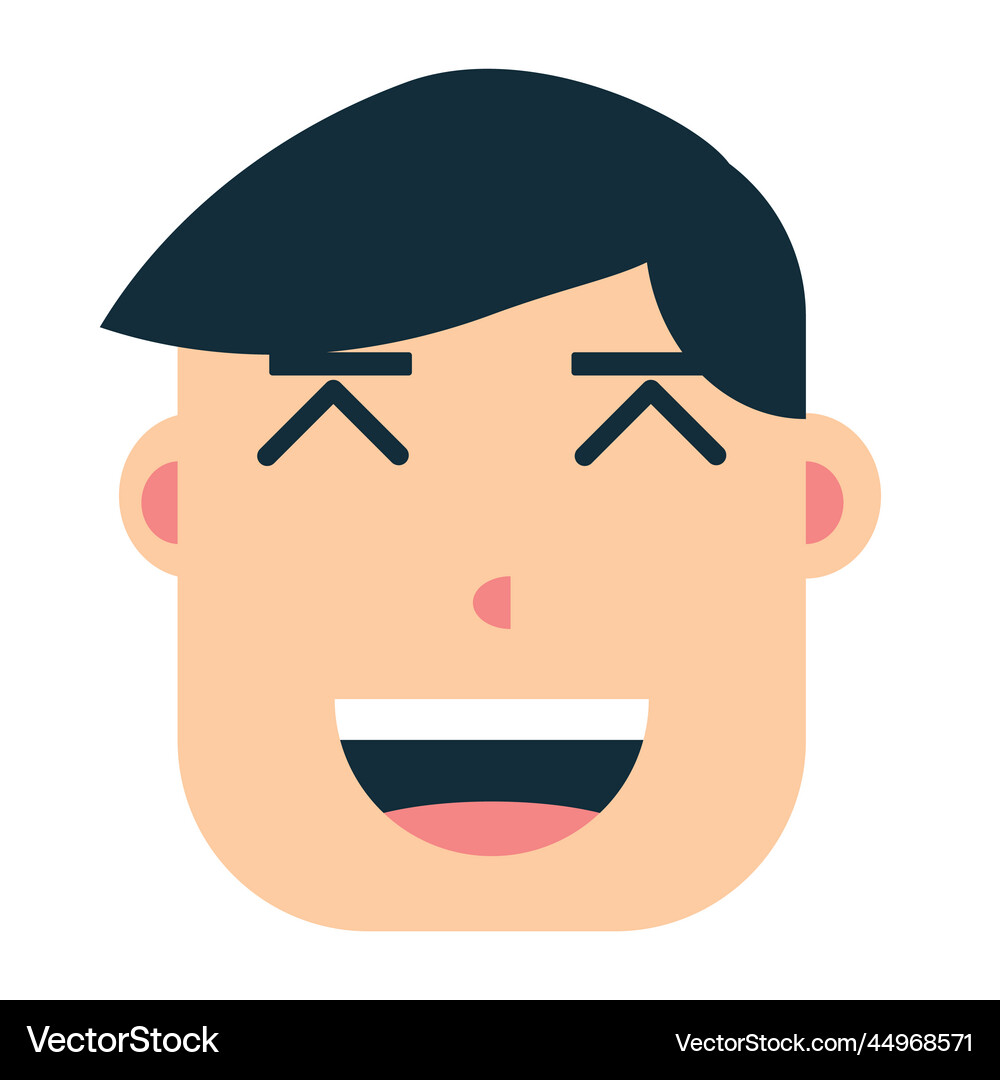 Simple bald flat cartoon face avatar Royalty Free Vector