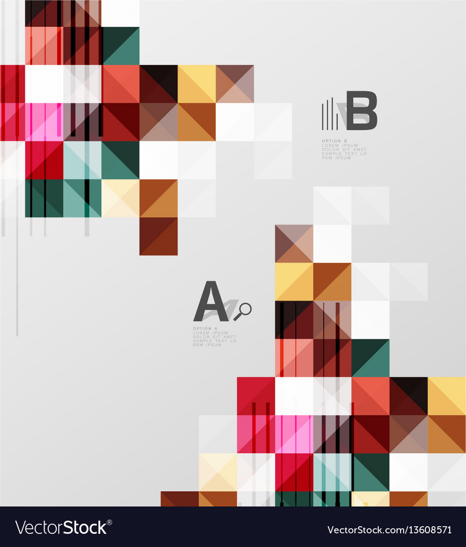 Square elements on gray abstract background Vector Image