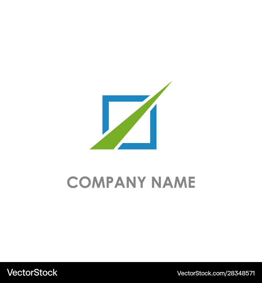 Square shape line arrow business logo Royalty Free Vector