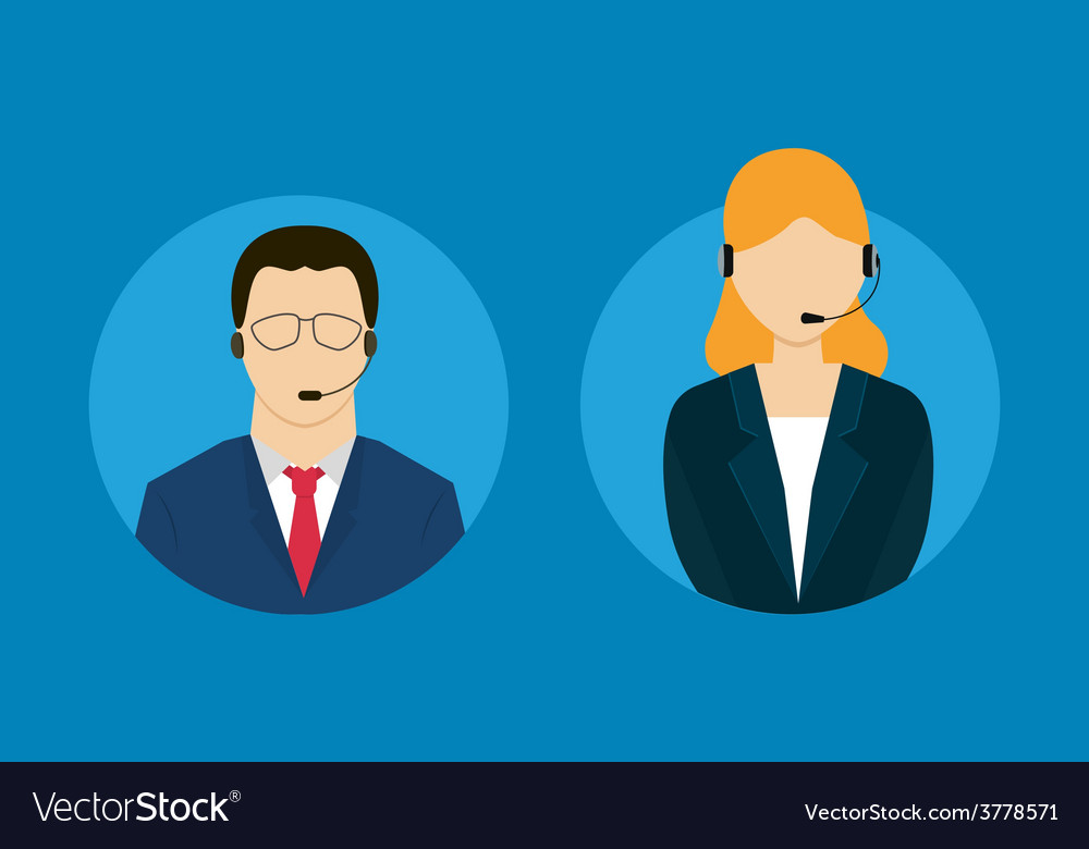 Technical support flat Royalty Free Vector Image