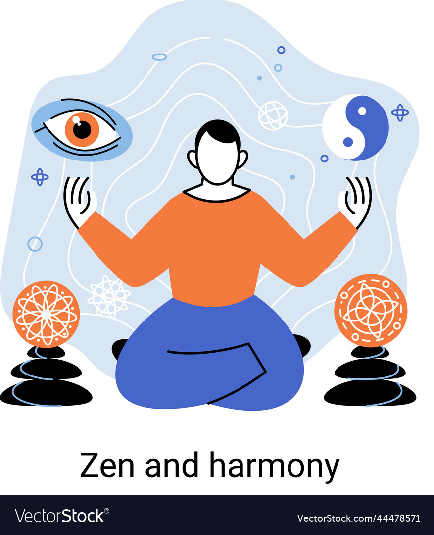 Zen and harmony meditation practice balance Vector Image