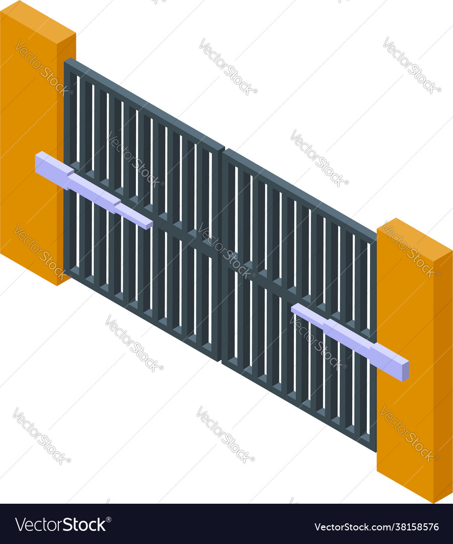 Automatic gate button icon isometric style Vector Image